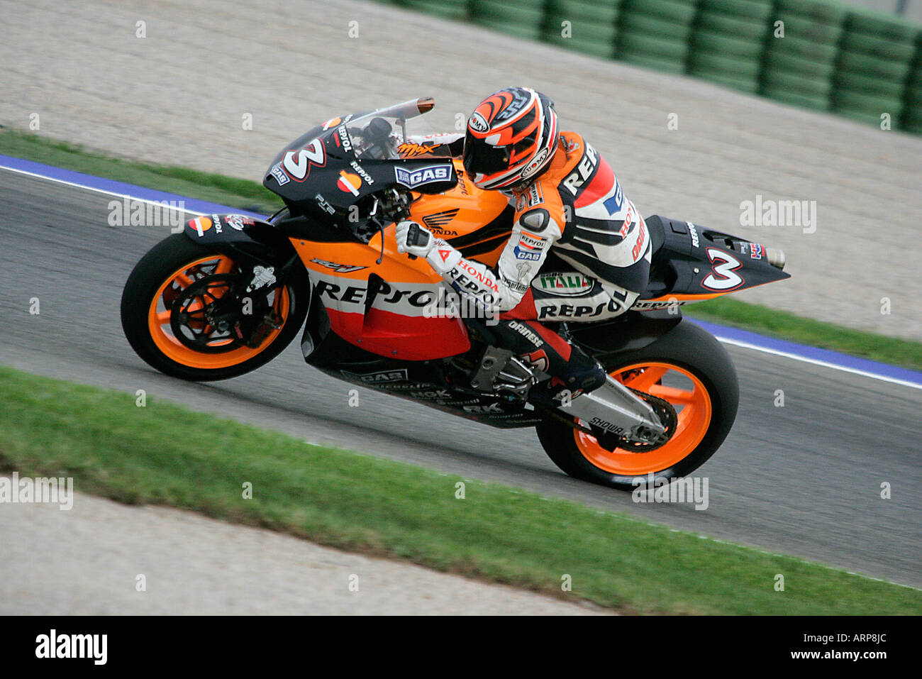 Max Biaggi, Italian Moto GP rider competing in the 2005 championship at ...
