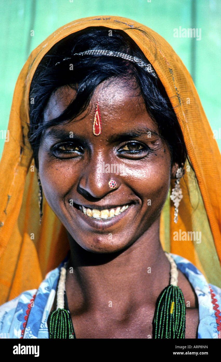 Portrait of young Rajasthani woman, Pushkar, India Stock Photo - Alamy