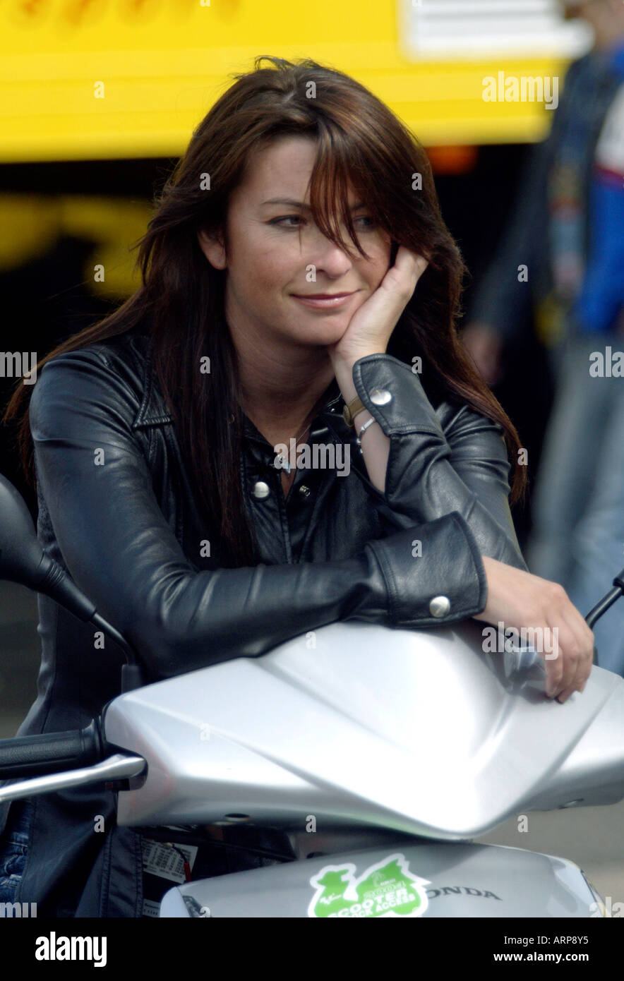 BBC television Moto GP presenter Suzy Perry Stock Photo - Alamy