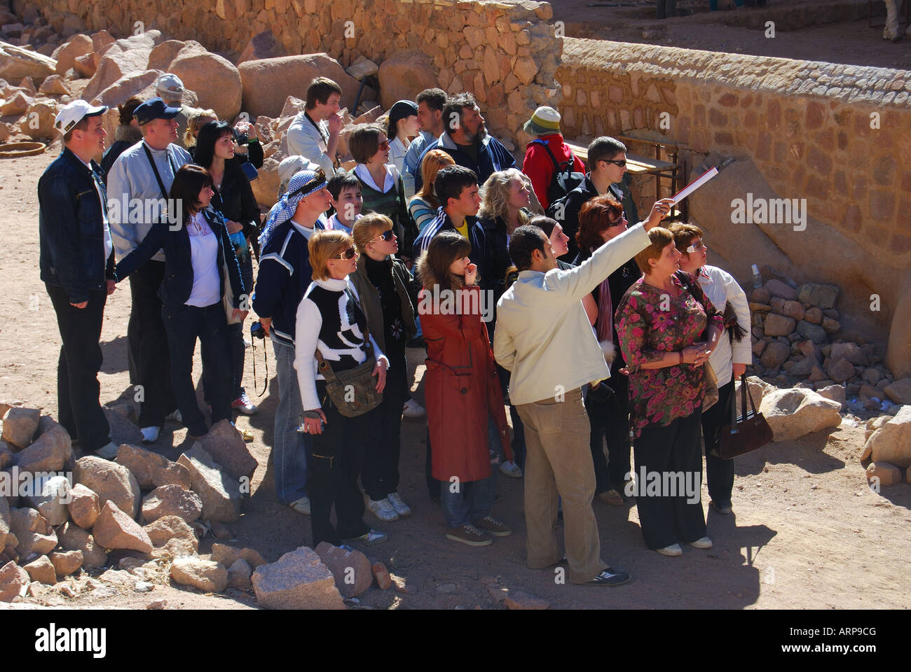 Guided tour group, St.Catherines Monastery, Sinai Peninsula, Republic ...