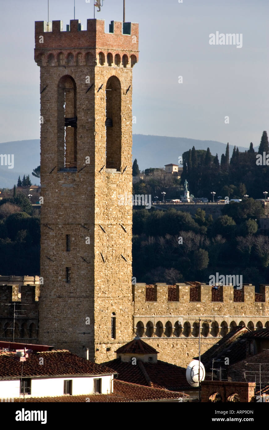 Aerial view of the Bargello, Florence Tuscany. Originally the prison of ...