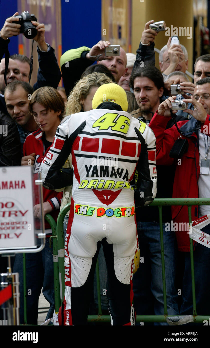 Valentino rossi signs autographs fans hi-res stock photography and ...