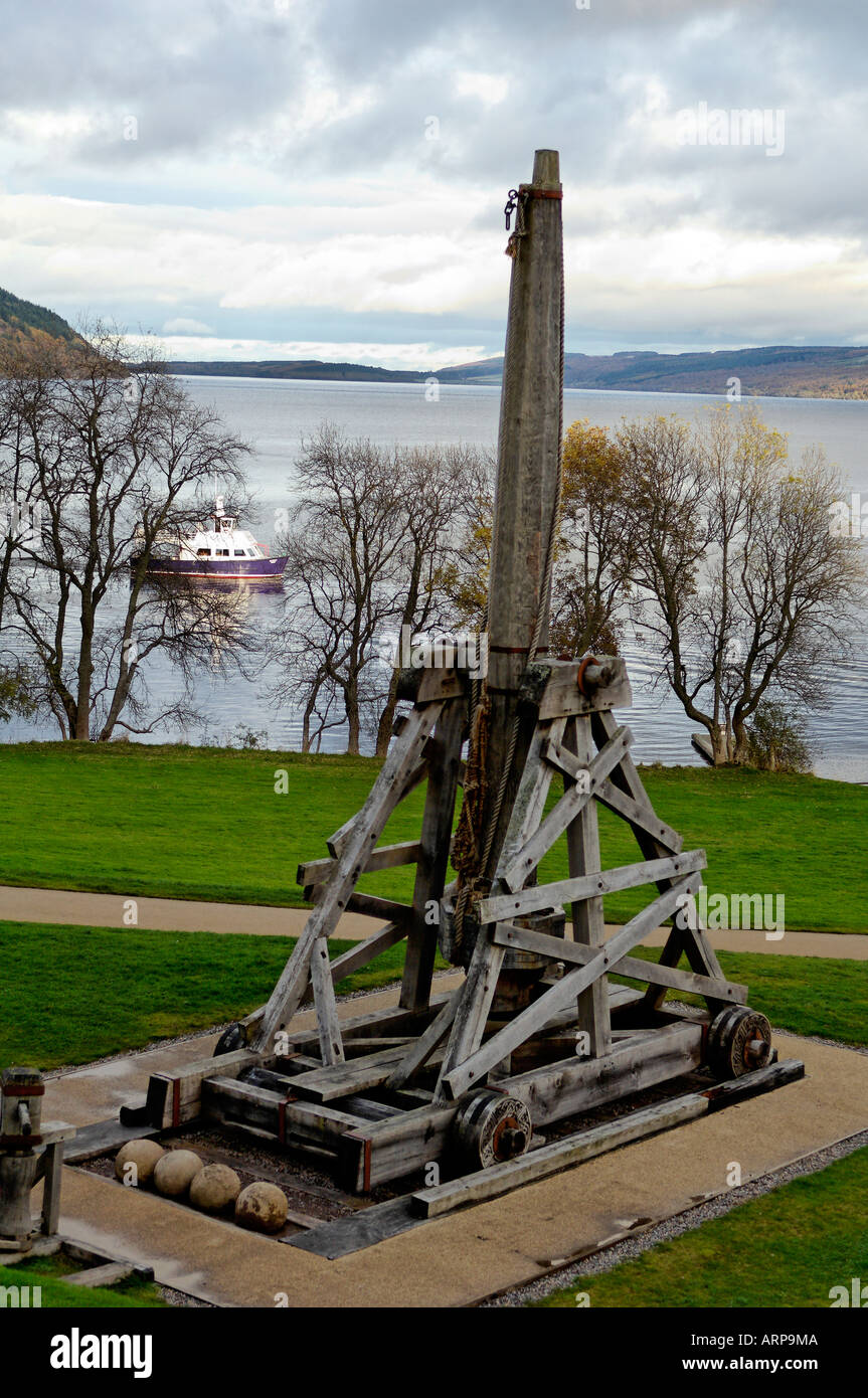 Wooden Replica Trebuchet Situated at Urquhart Castle on Loch Ness ...