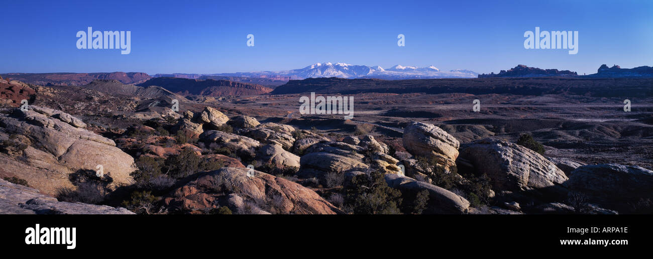 Arches National Park Moab Utah View From Salt Valley Overlook With Snow ...