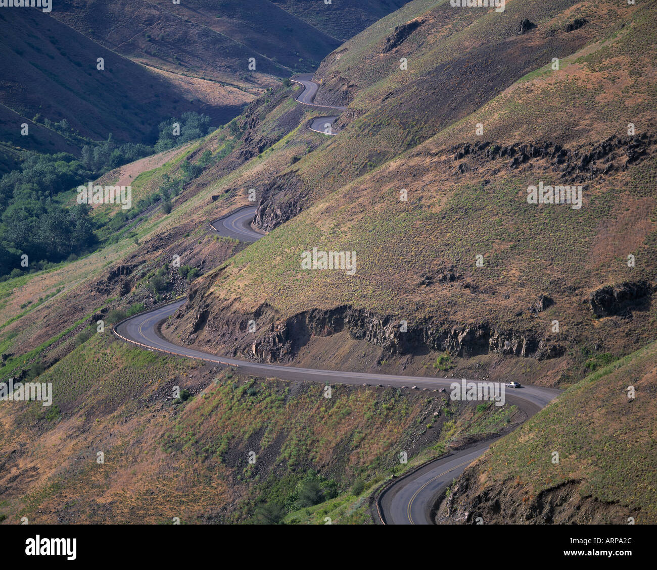 Switchbacks Wind Down Canyon Highway 129 In South East Washington Near ...