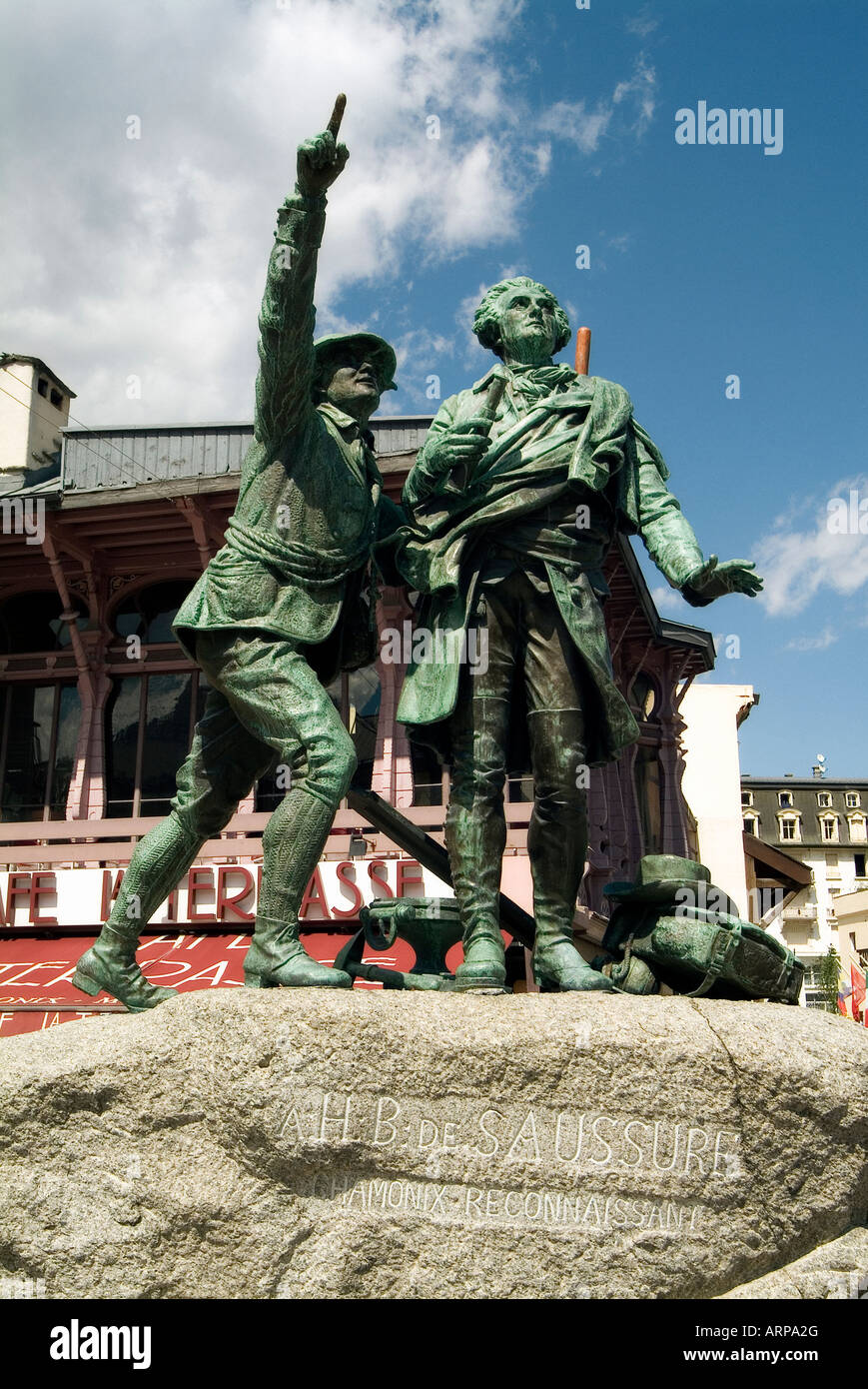 Monument to Horace Bénédict de Saussure and Jacques Balmat. Chamonix ...