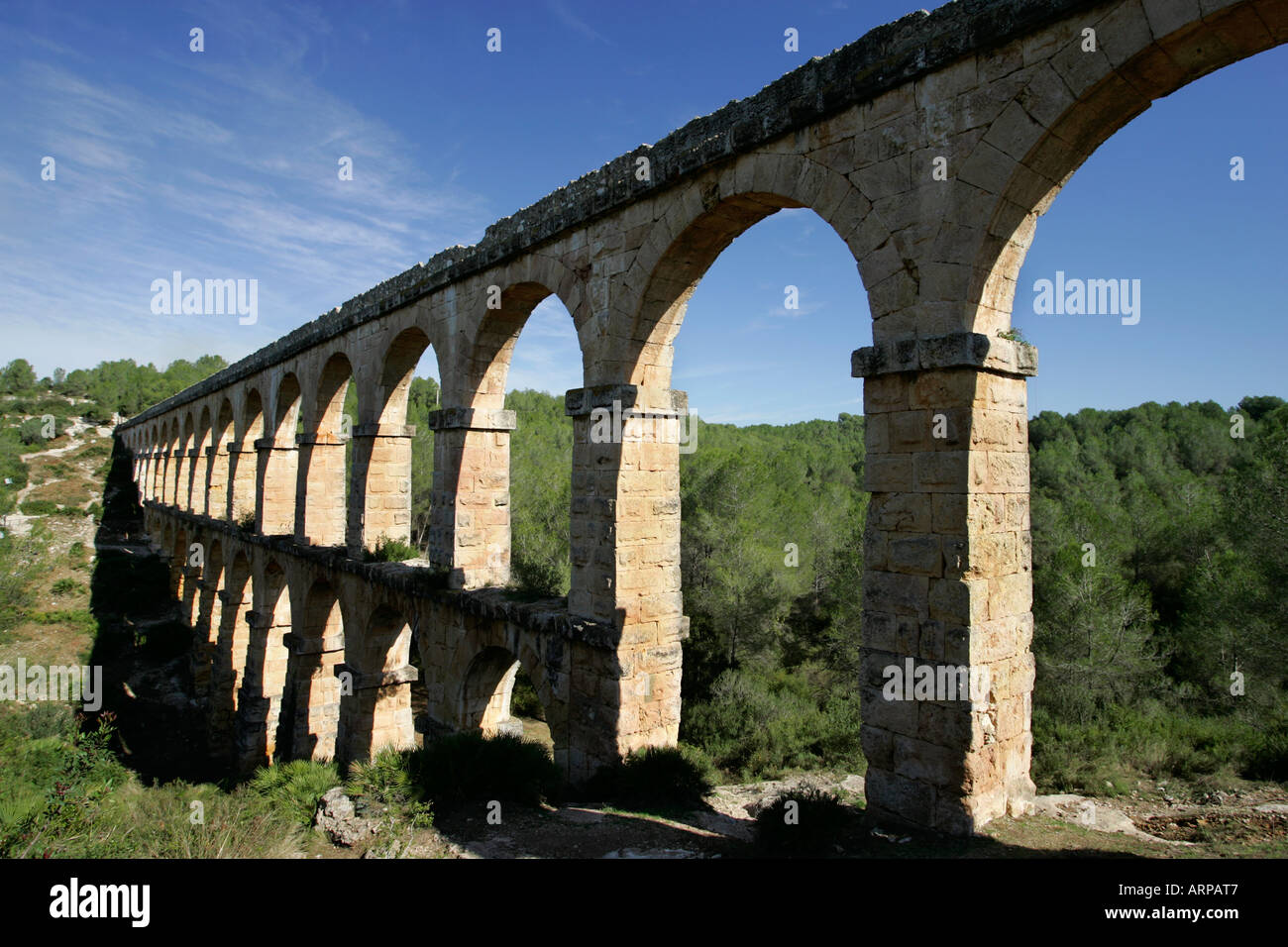 Ferreres ancient Roman Aqueduct, also known as Devils Bridge, Tarragona, Spain Stock Photo - Alamy