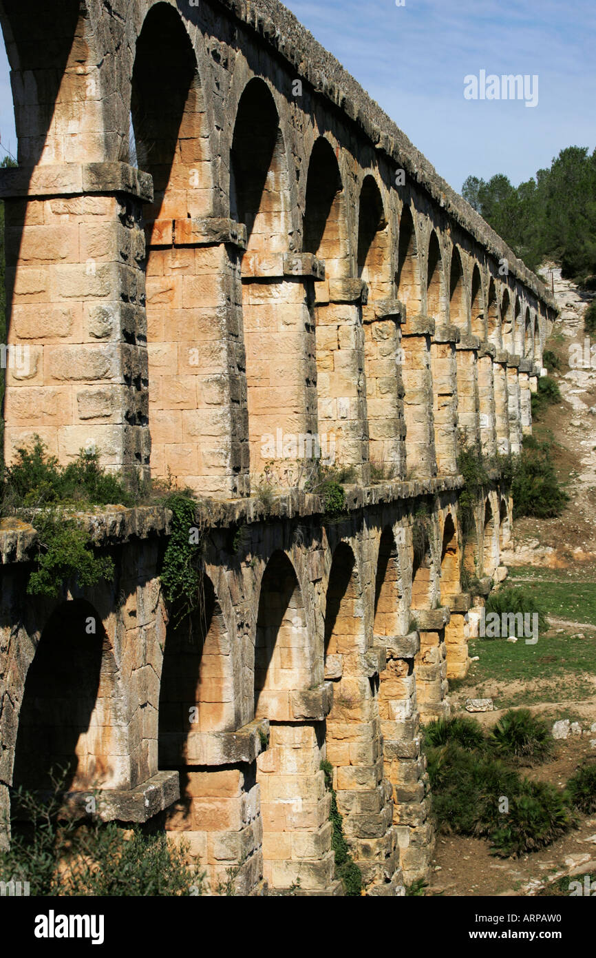 Ferreres ancient Roman Aqueduct, also known as Devils Bridge, Tarragona, Spain Stock Photo - Alamy