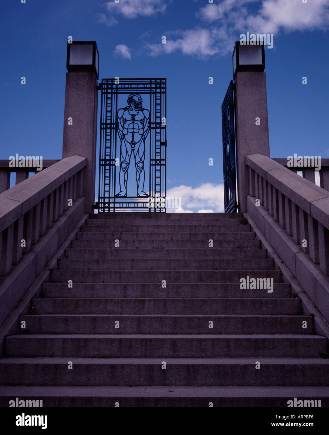 Decorative gate at the Gustav Vigeland Sculpture Park Oslo Norway Stock ...