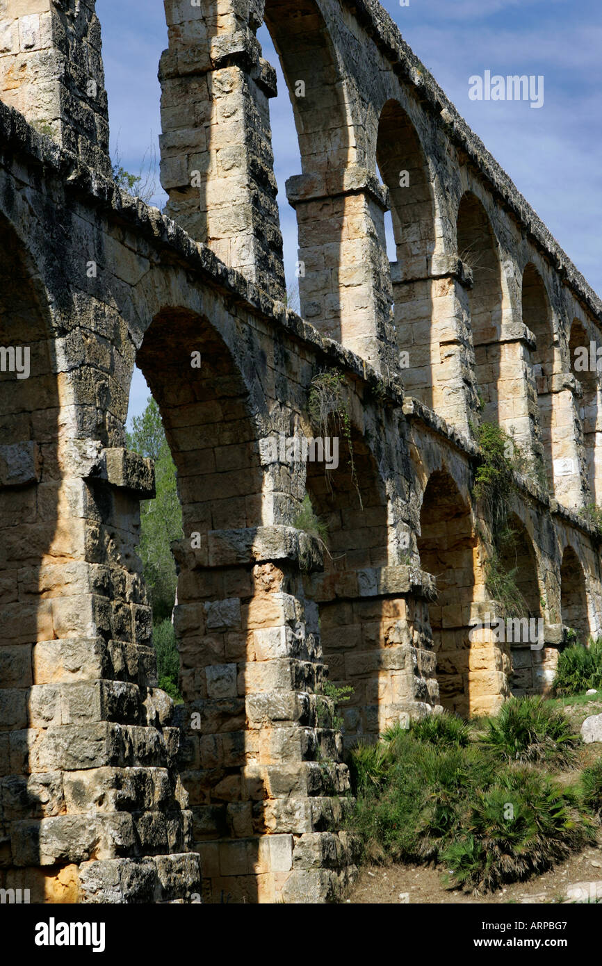 Ferreres ancient Roman Aqueduct, also known as Devils Bridge, Tarragona ...