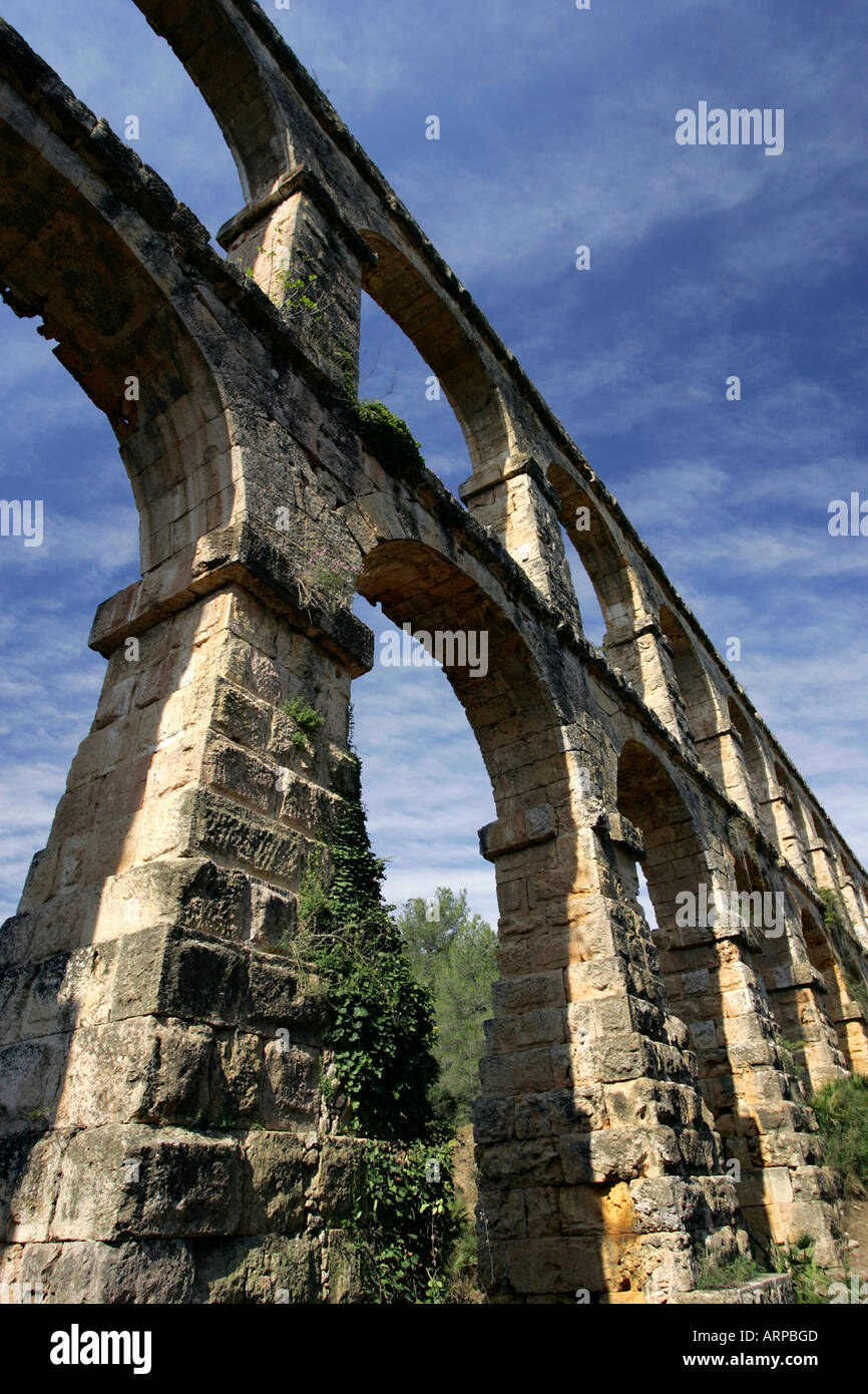 Ferreres ancient Roman Aqueduct, also known as Devils Bridge, Tarragona ...