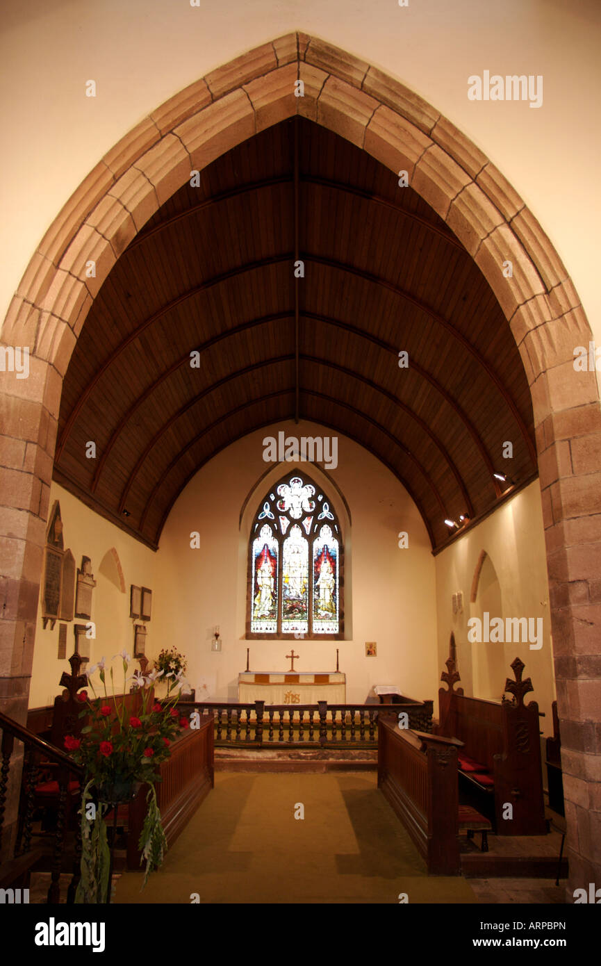 Interior Parish Church St Nicholas Trellech Stock Photo - Alamy