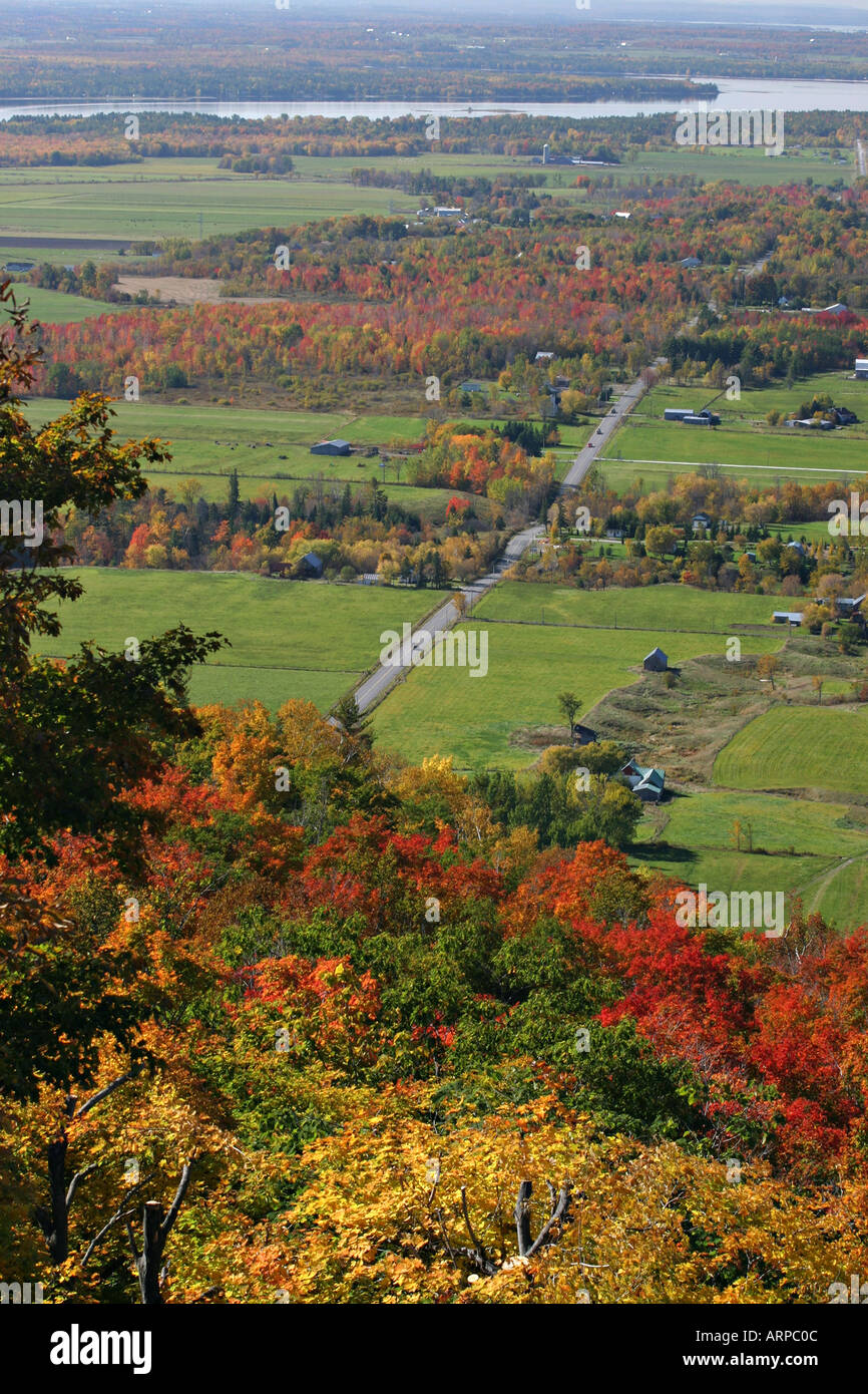 Ottawa Valley Colourful autumn leaves dominate a view of the Ottawa ...