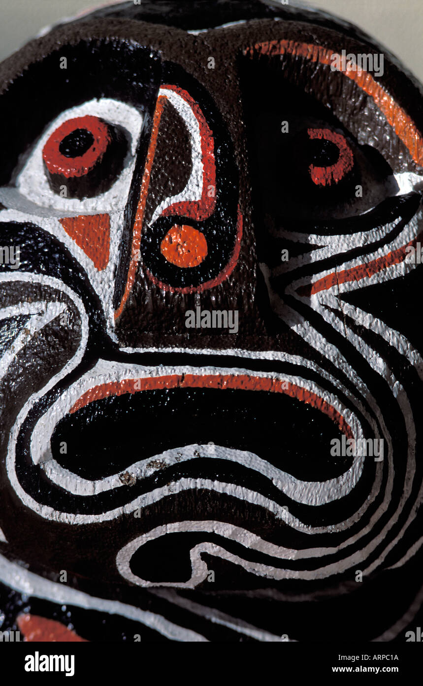 Painted wooden carving from the Pacific islands of Guam and Saipan ...