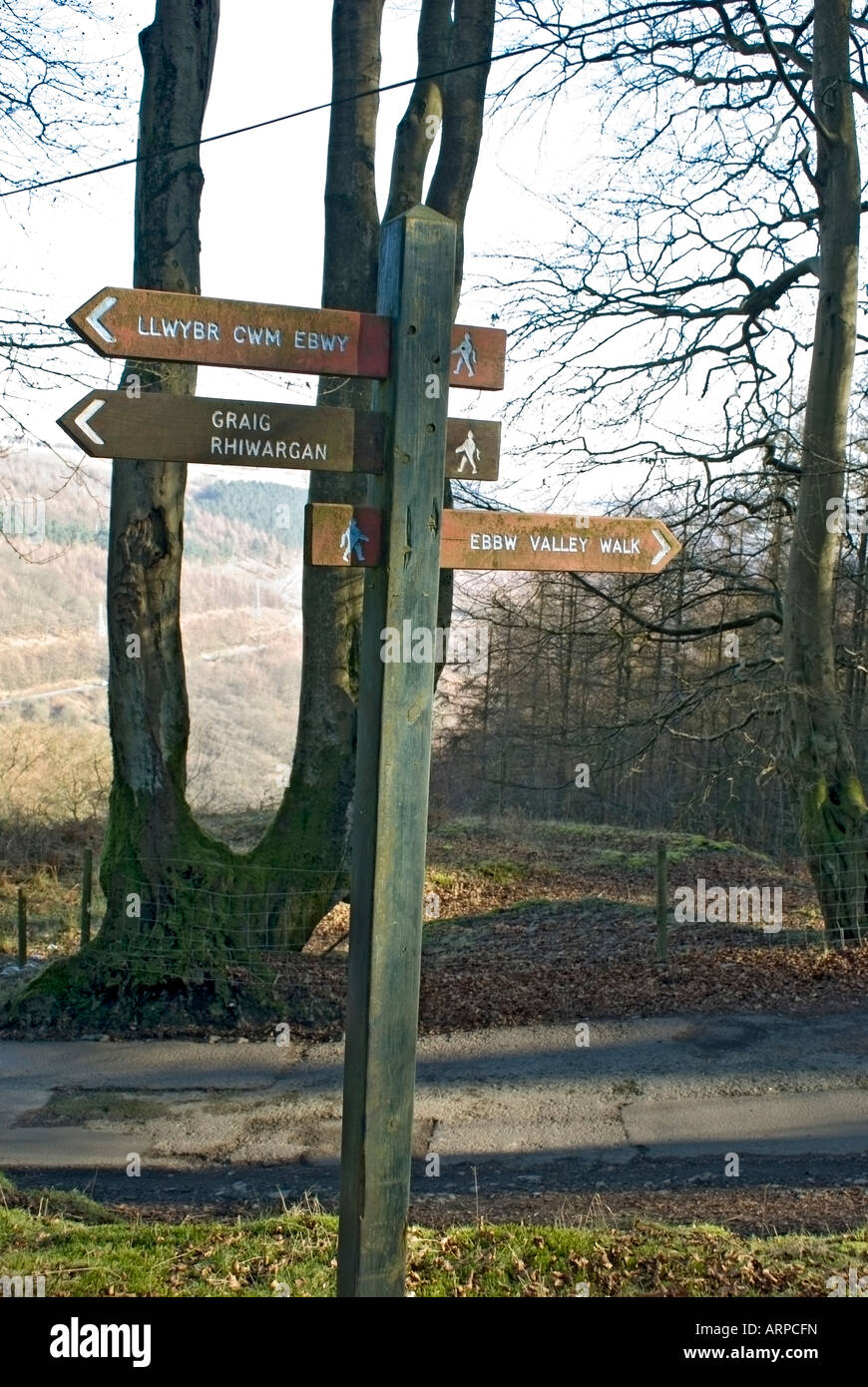 ebbw valley walk long distance footpath signpost manmoel ebbw valley ...