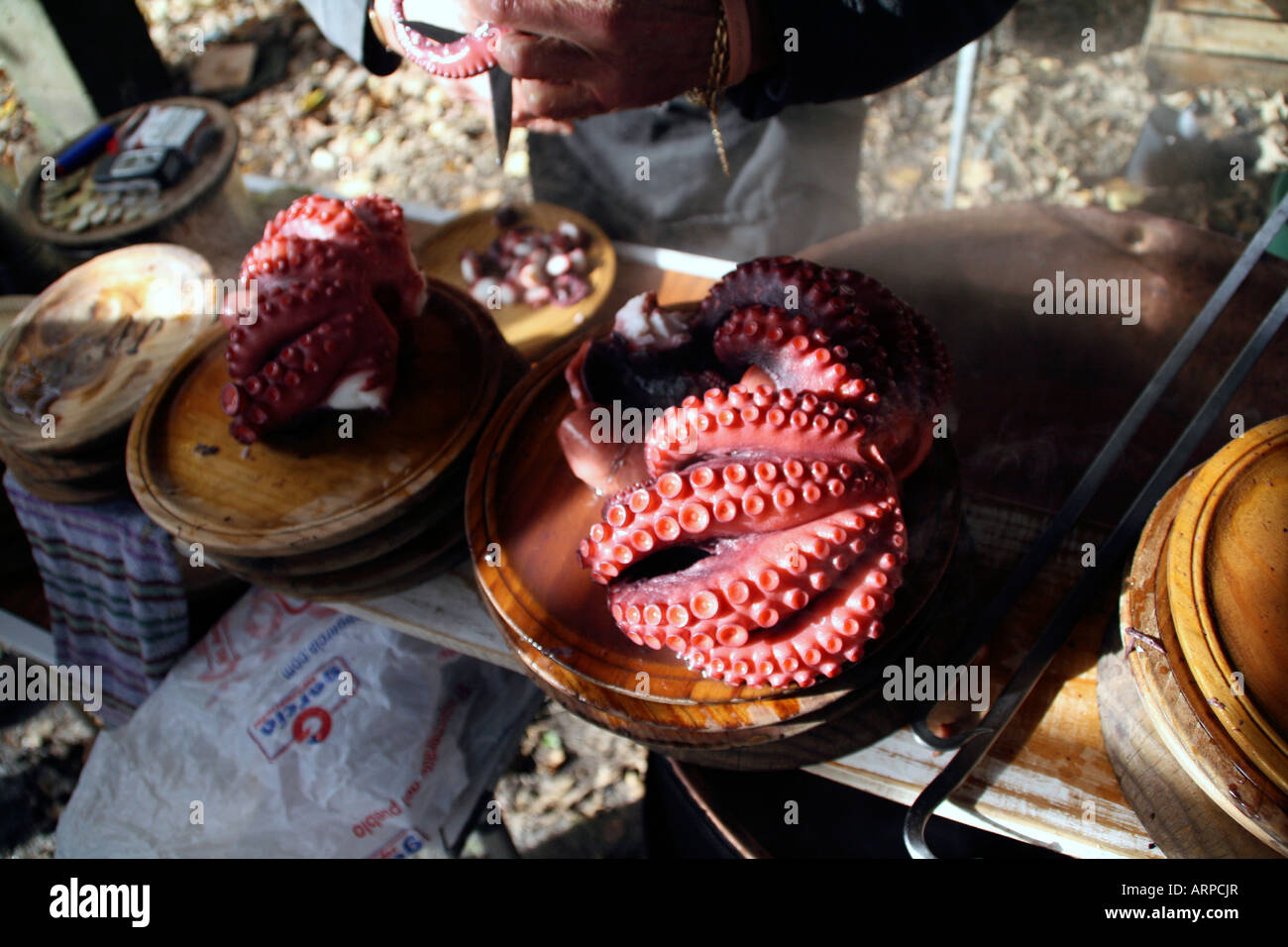 Pulpo (Octopus), traditional dish of Galicia, Spain Stock Photo - Alamy