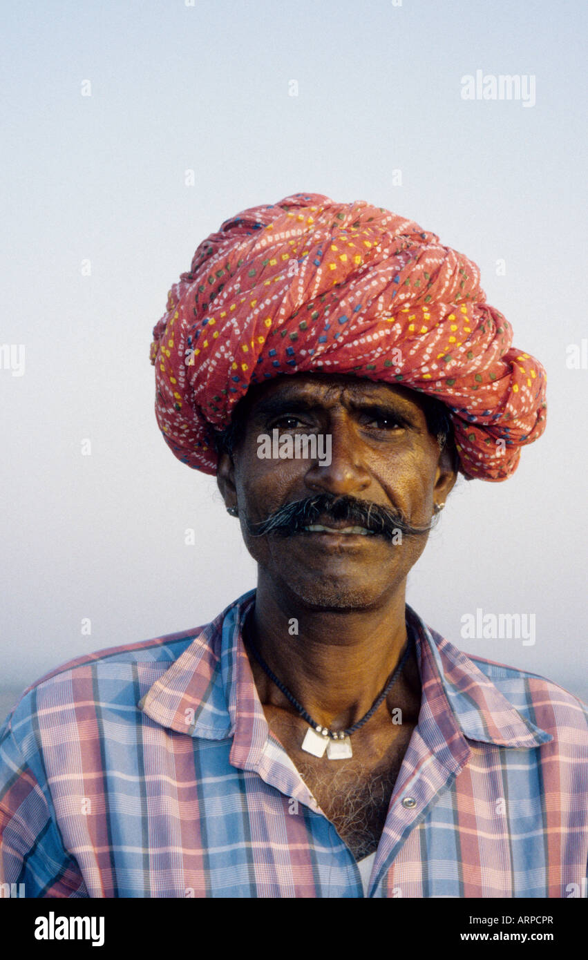 Rajasthani portrait, India Stock Photo - Alamy