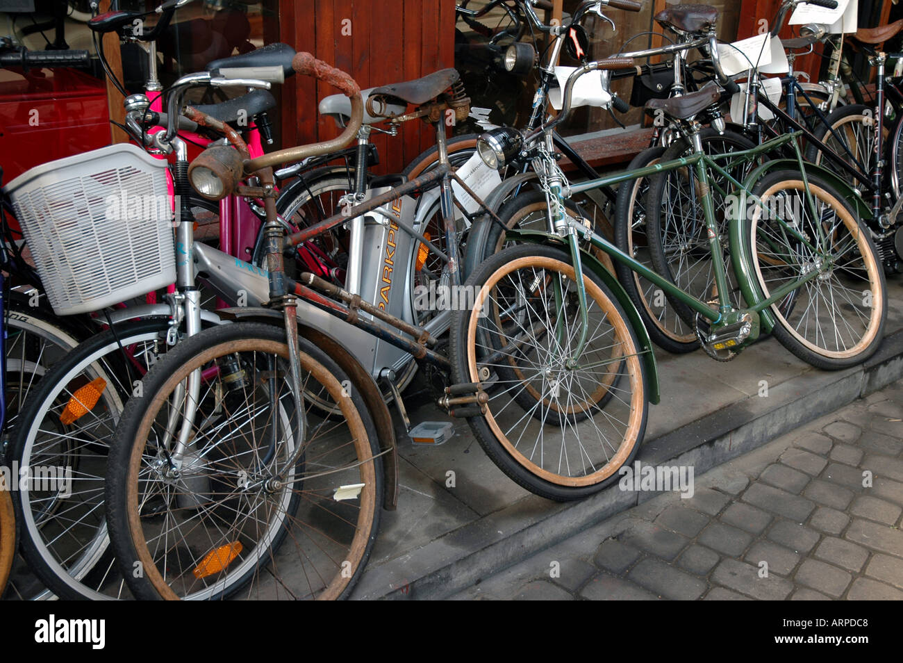 Old fashioned bikes Stock Photo - Alamy