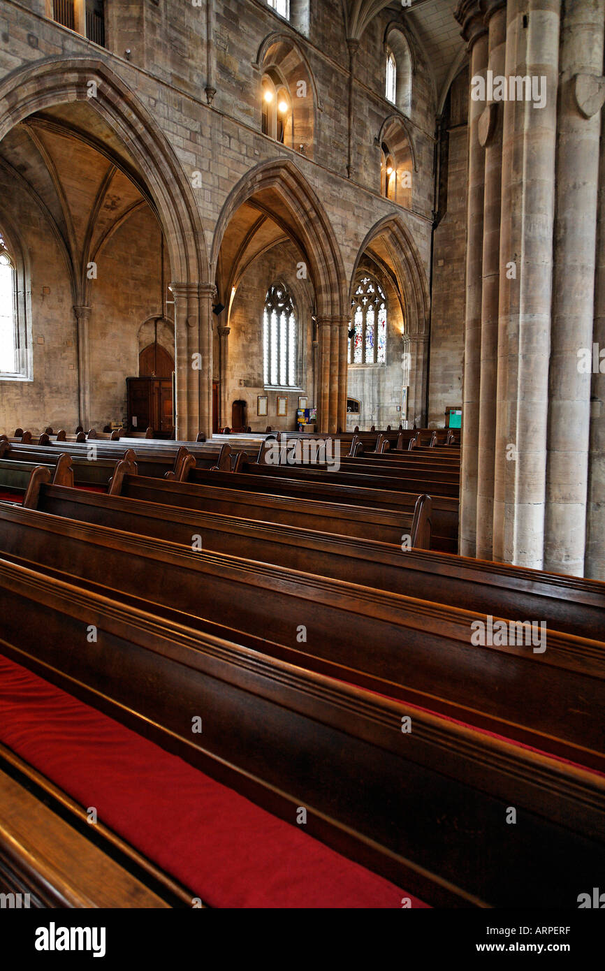 A Portrait Photograph of the Rows of Church Pews at St Michaels Church ...