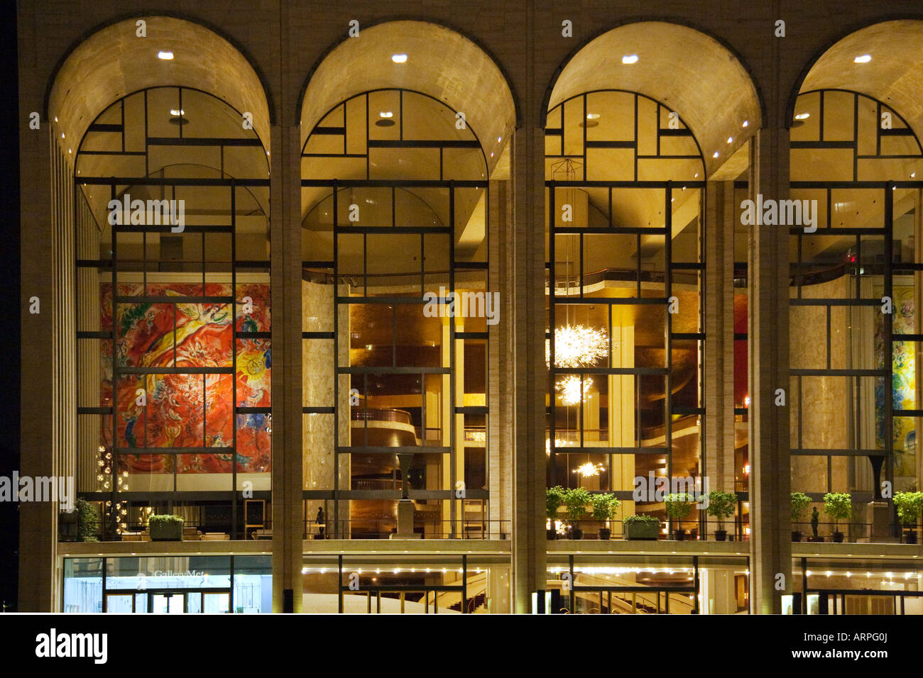 Detail of the ARCHED WINDOWS and interior at LINCOLN CENTER NEW YORK ...