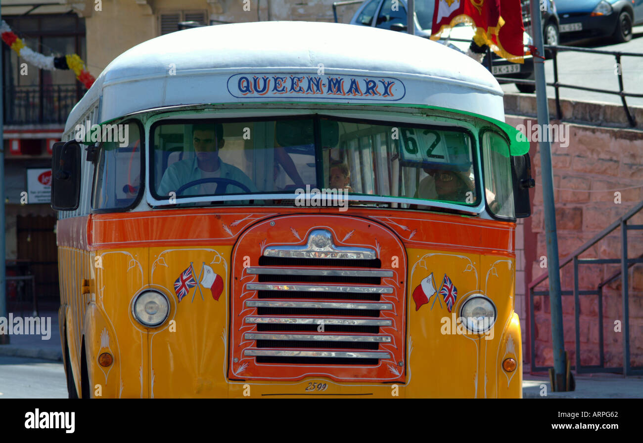 maltese bus in Malta Stock Photo - Alamy