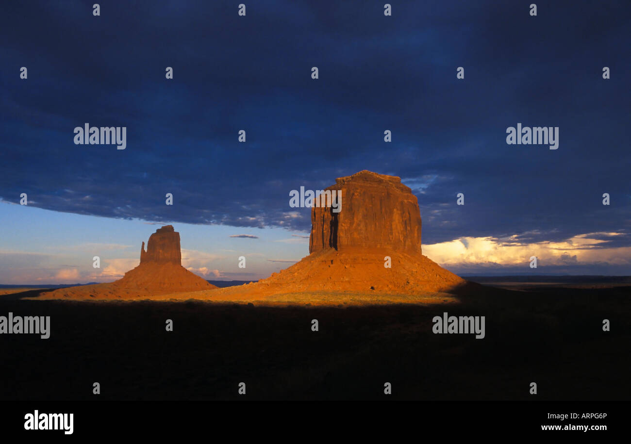 Right Mitten and Merrick Butte Monument Valley Arizona, USA Stock Photo ...