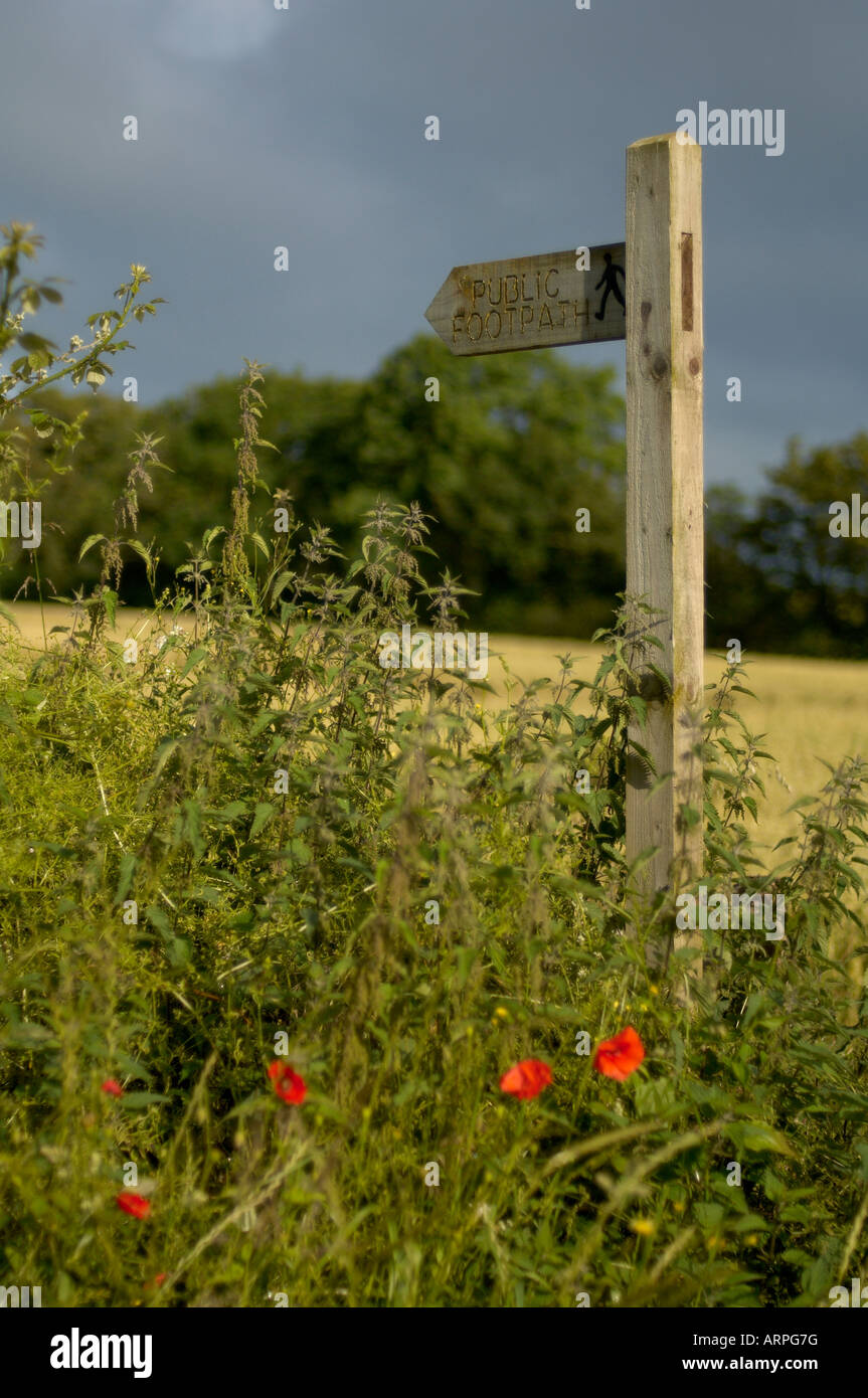 Signpost for rural footpath Stock Photo - Alamy