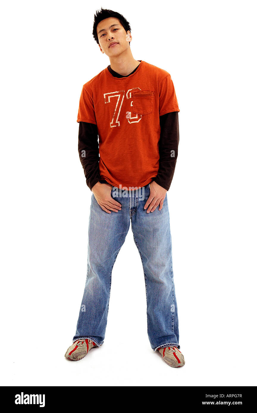 Young Man Standing Stock Photo - Alamy