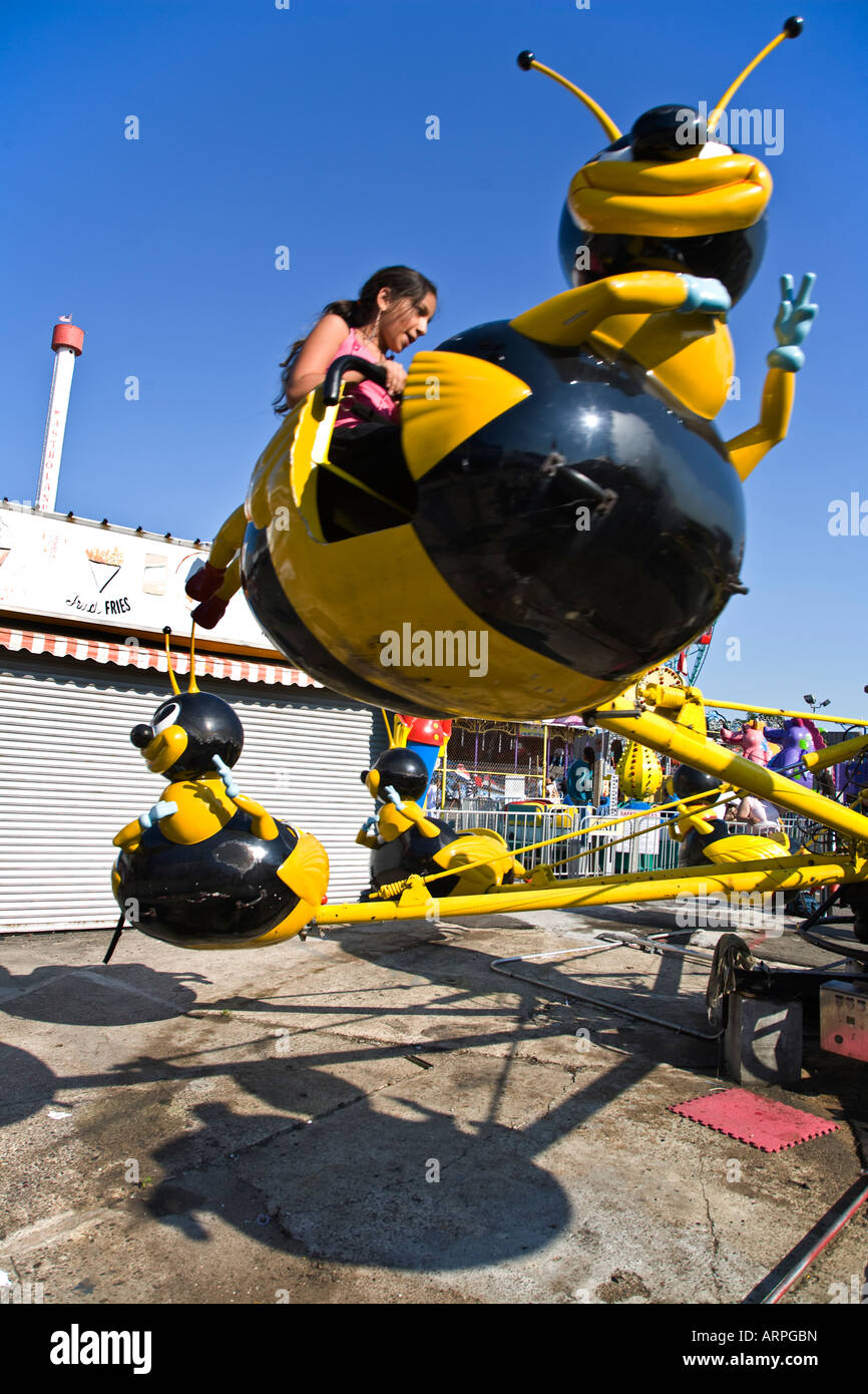 The BUMBLEBEE KIDDIE COASTER at the ASTROLAND Amusement Park in CONEY ...