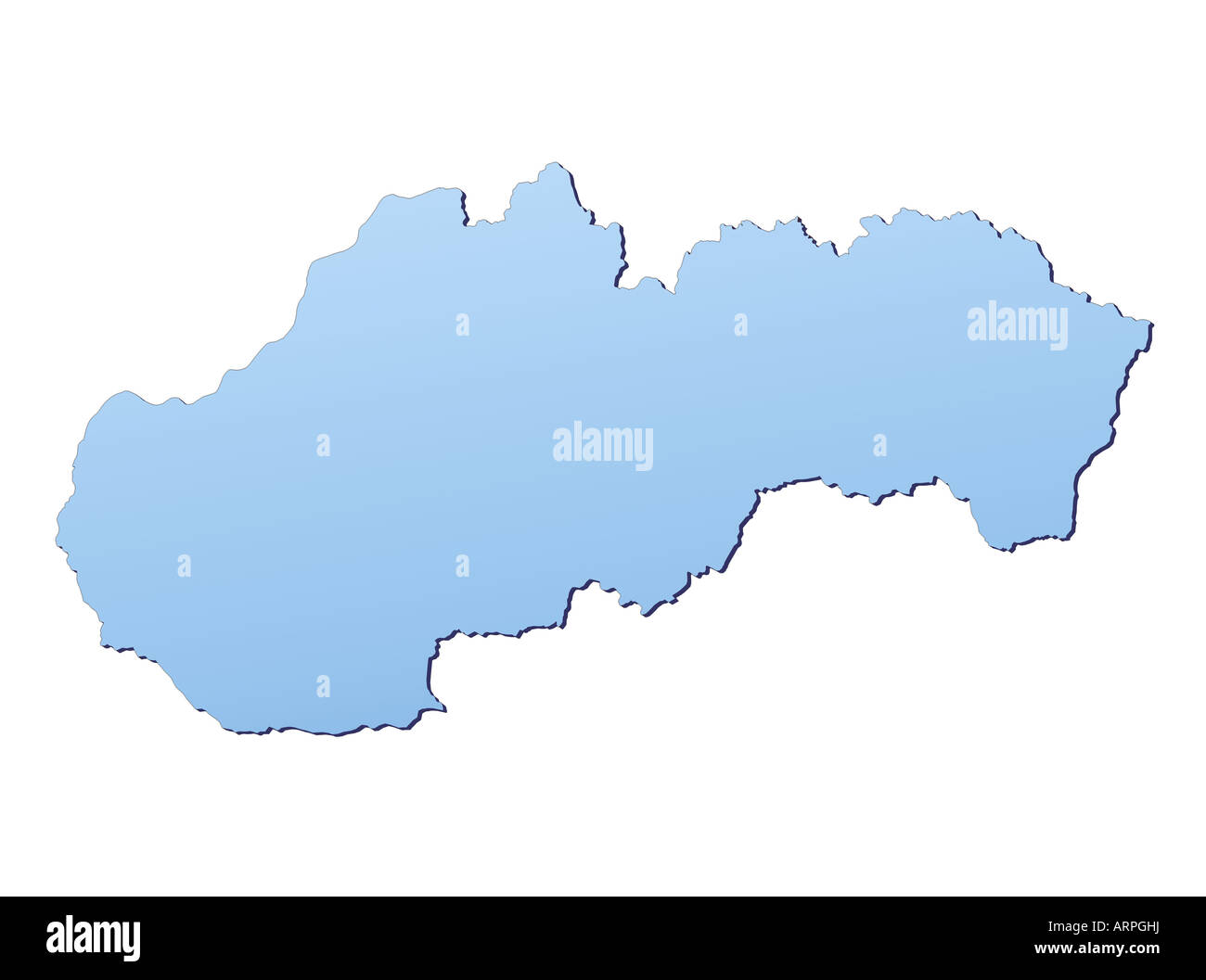 Slovakia white map hi-res stock photography and images - Alamy