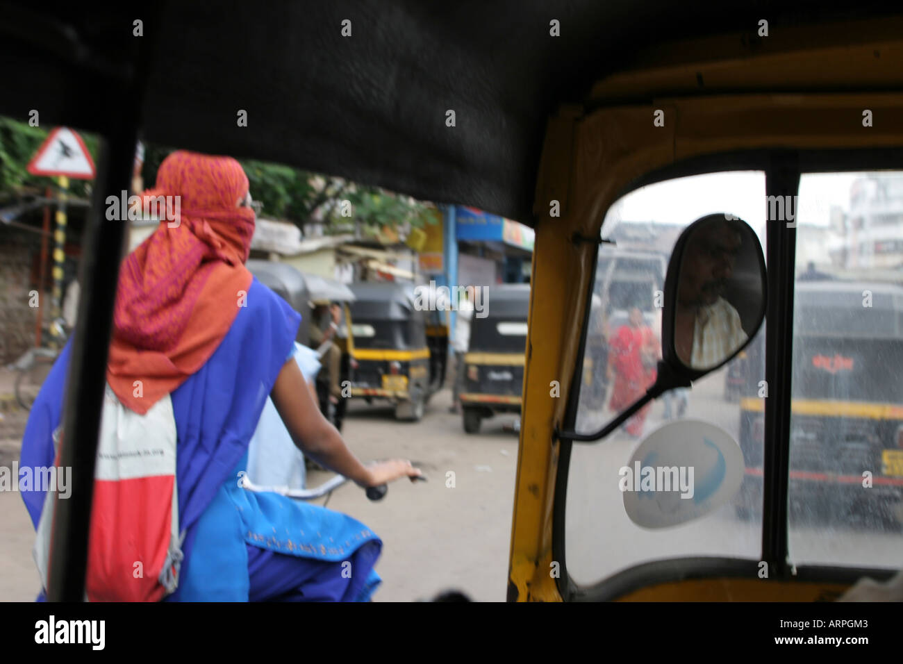 Pune, Southern Maharashtra, India, Asia. View from a rickshaw Stock ...