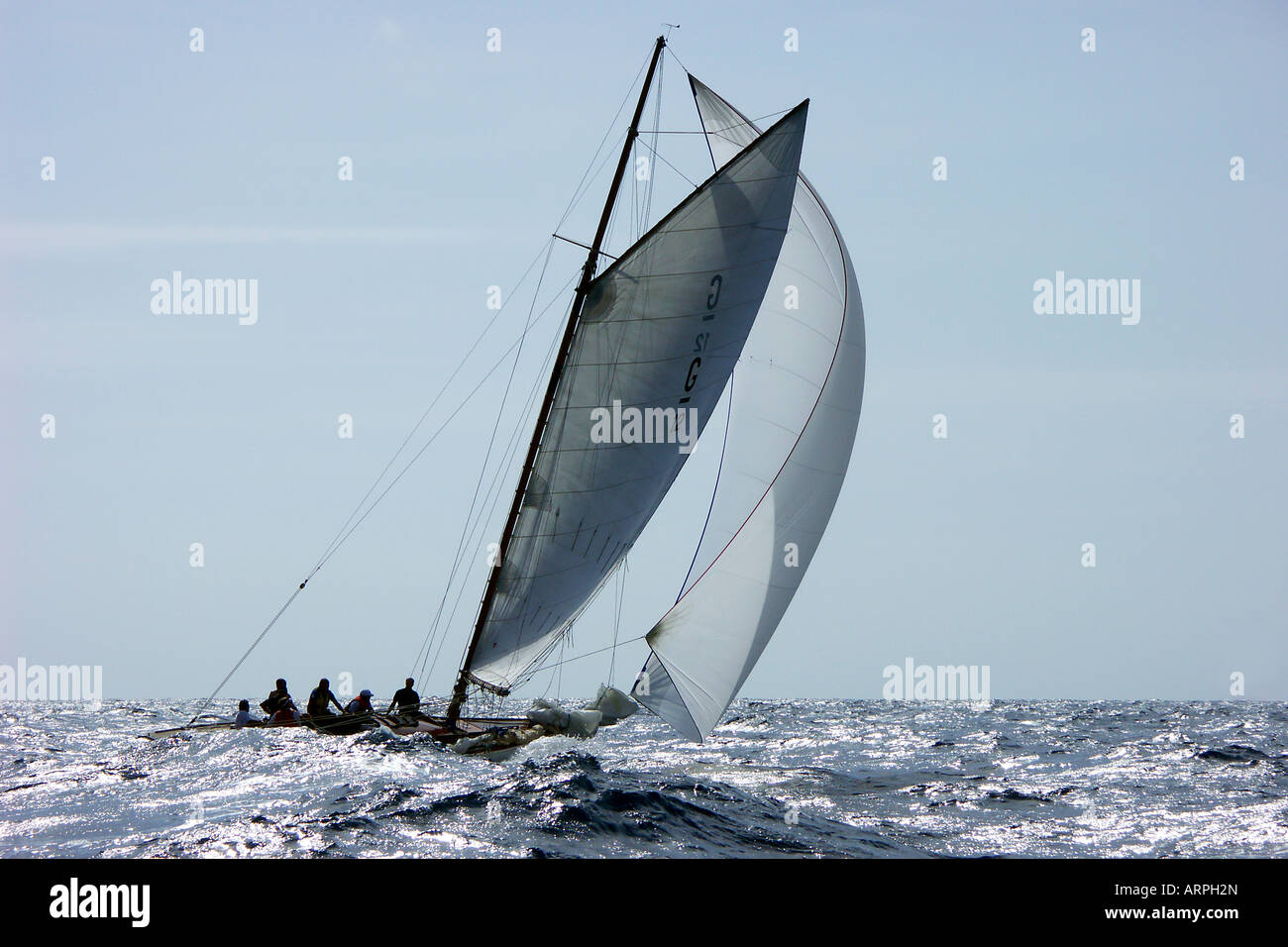 A classic yacht sailing Stock Photo - Alamy