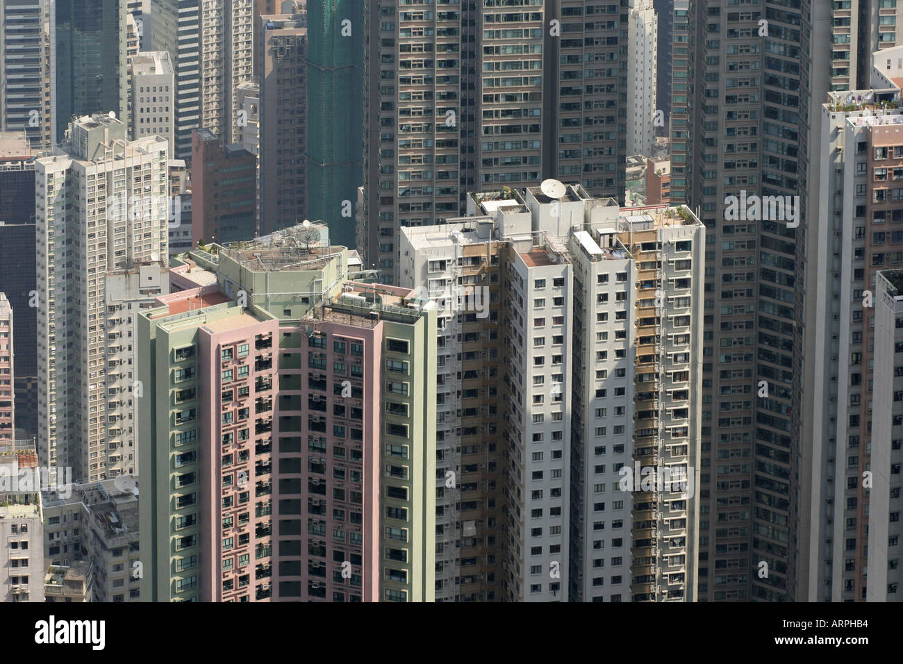Hong Kong overcrowded skyline Stock Photo - Alamy