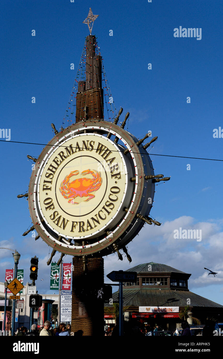 A Portrait Photograph of the Fishermans Wharf Sign in San Francisco ...