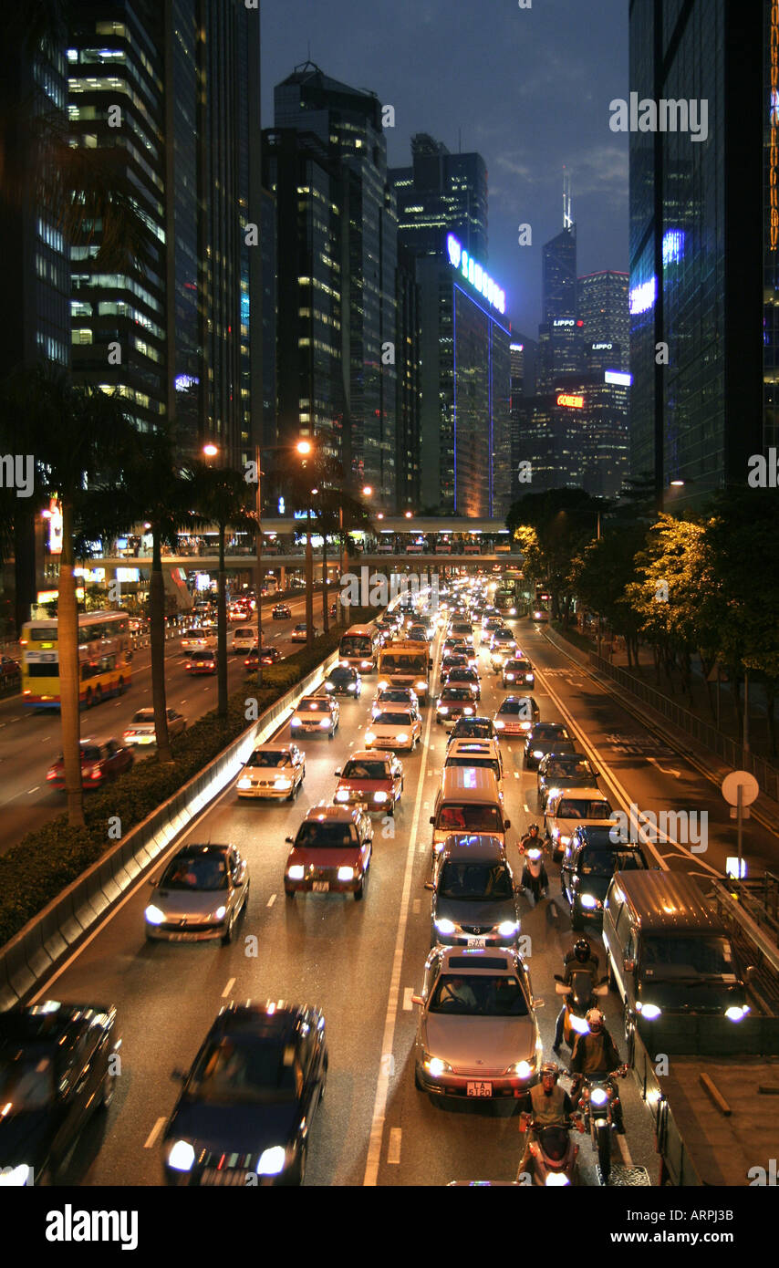 road street traffic jam gridlock congestion in HK Hong Kong China PRC ...