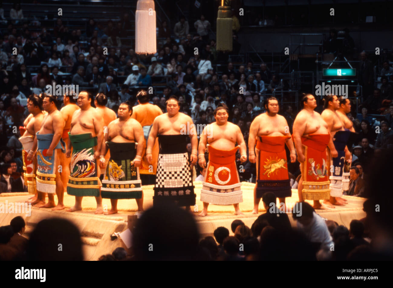 Sumo Wrestlers Grand Sumo Tournament Osaka Japan Stock Photo - Alamy