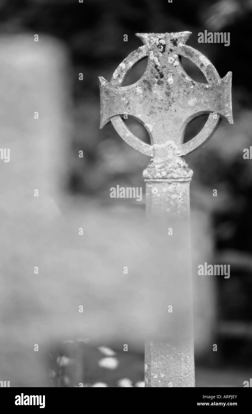 Gravestones in english cemetery Black and White Stock Photos & Images ...