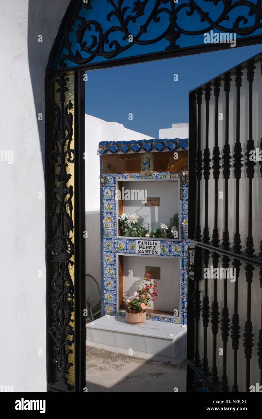 Door into the village cemetery in Benarraba village, Andalusia, Spain ...