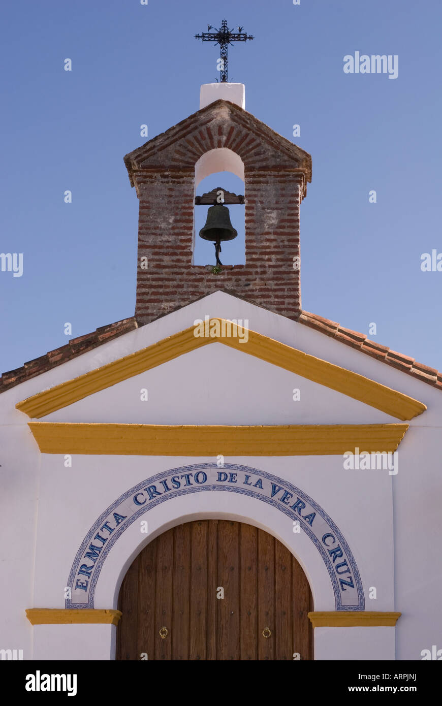 Church tower with bell in Benarraba, Andalusia, Spain Stock Photo - Alamy