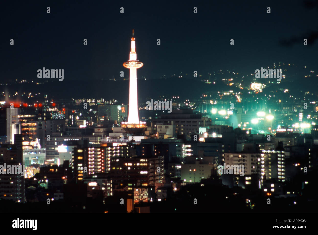 Kyoto Tower Cityscape Japan Stock Photo - Alamy