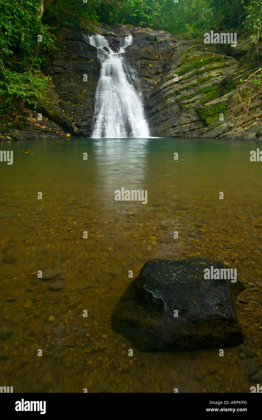 Pozo Azul waterfall near Dominicalito Costa Rica Central America Stock ...