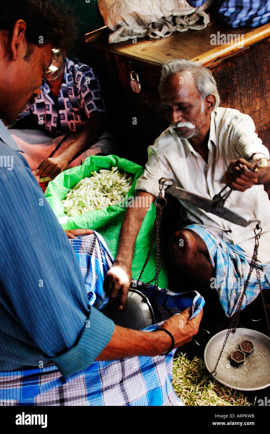 Madurai Tamil Nadu, South India, Asia. Merchant at Madurai Market Stock ...