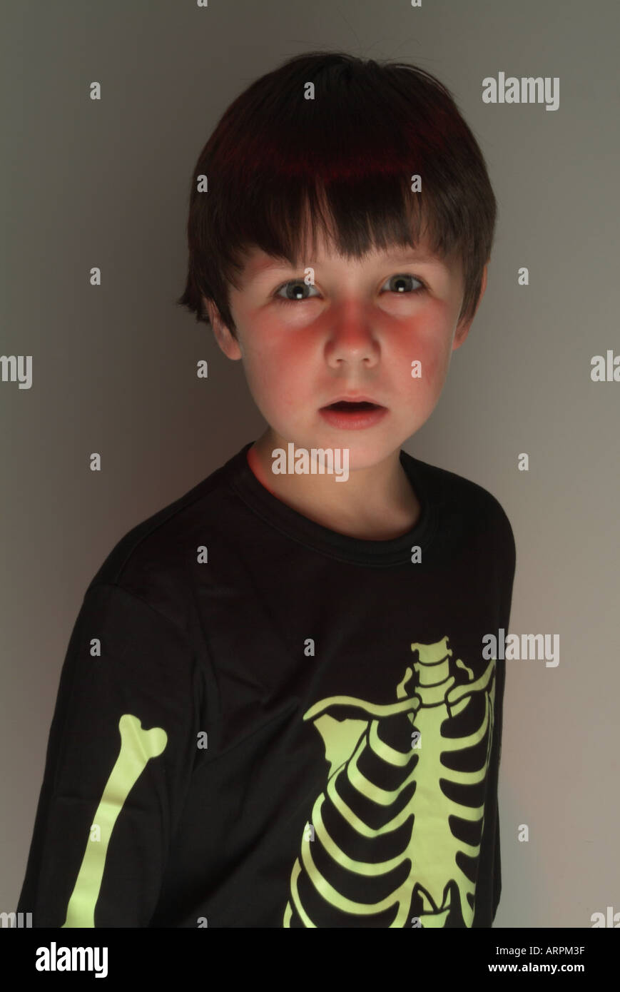 young boy in skeleton outfit Stock Photo - Alamy