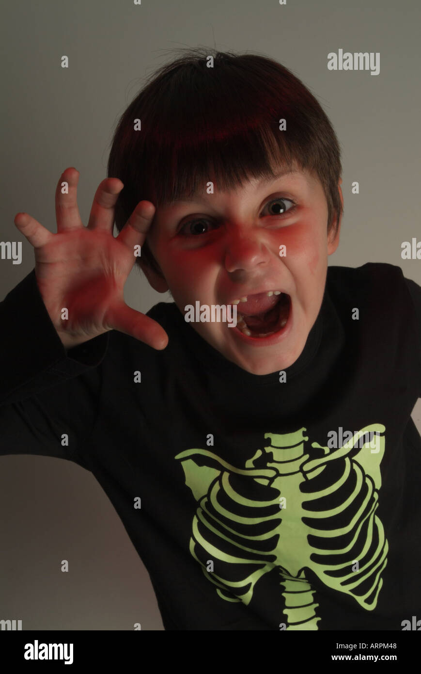 young boy in skeleton outfit Stock Photo - Alamy