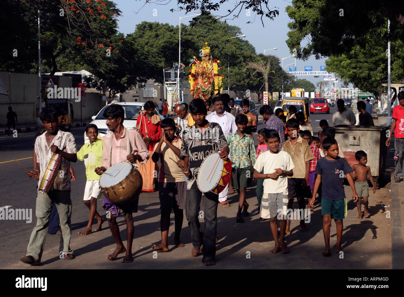 Street procession of Indian Deity Chennai South India Asia Stock Photo ...