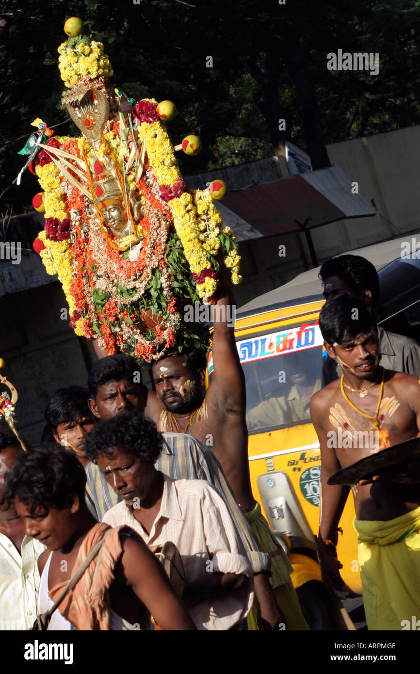 Street procession of Indian Deity Chennai South India Asia Stock Photo ...