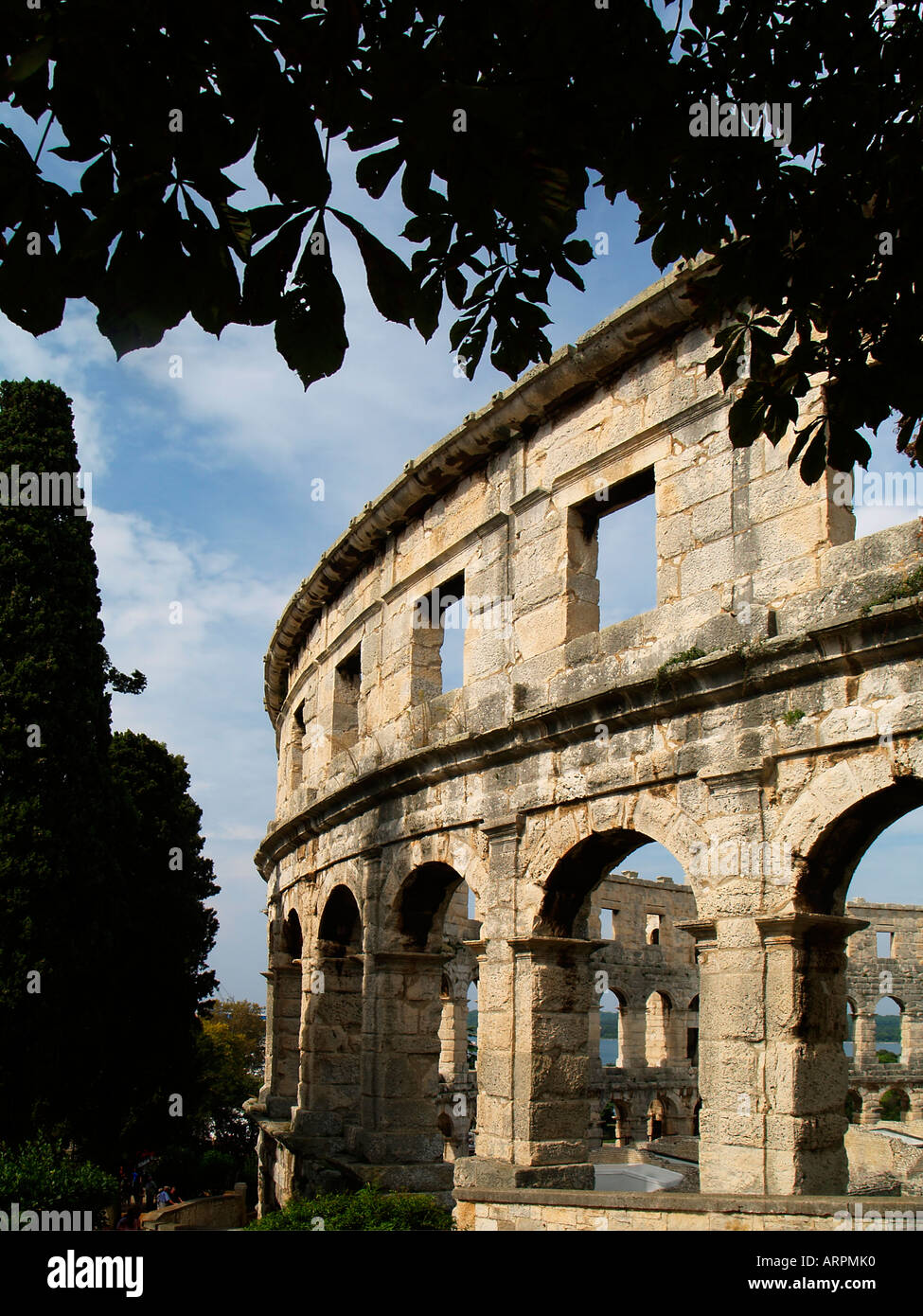 The roman amphitheatre at Pula Stock Photo - Alamy