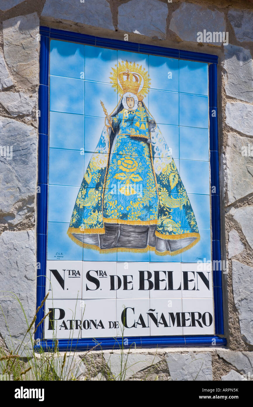 Cañamero, near Guadalupe, Extremadura, Spain. Colourful image in tiles ...