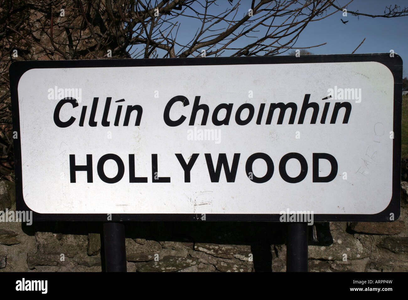village sign in Wicklow Mountains Stock Photo - Alamy