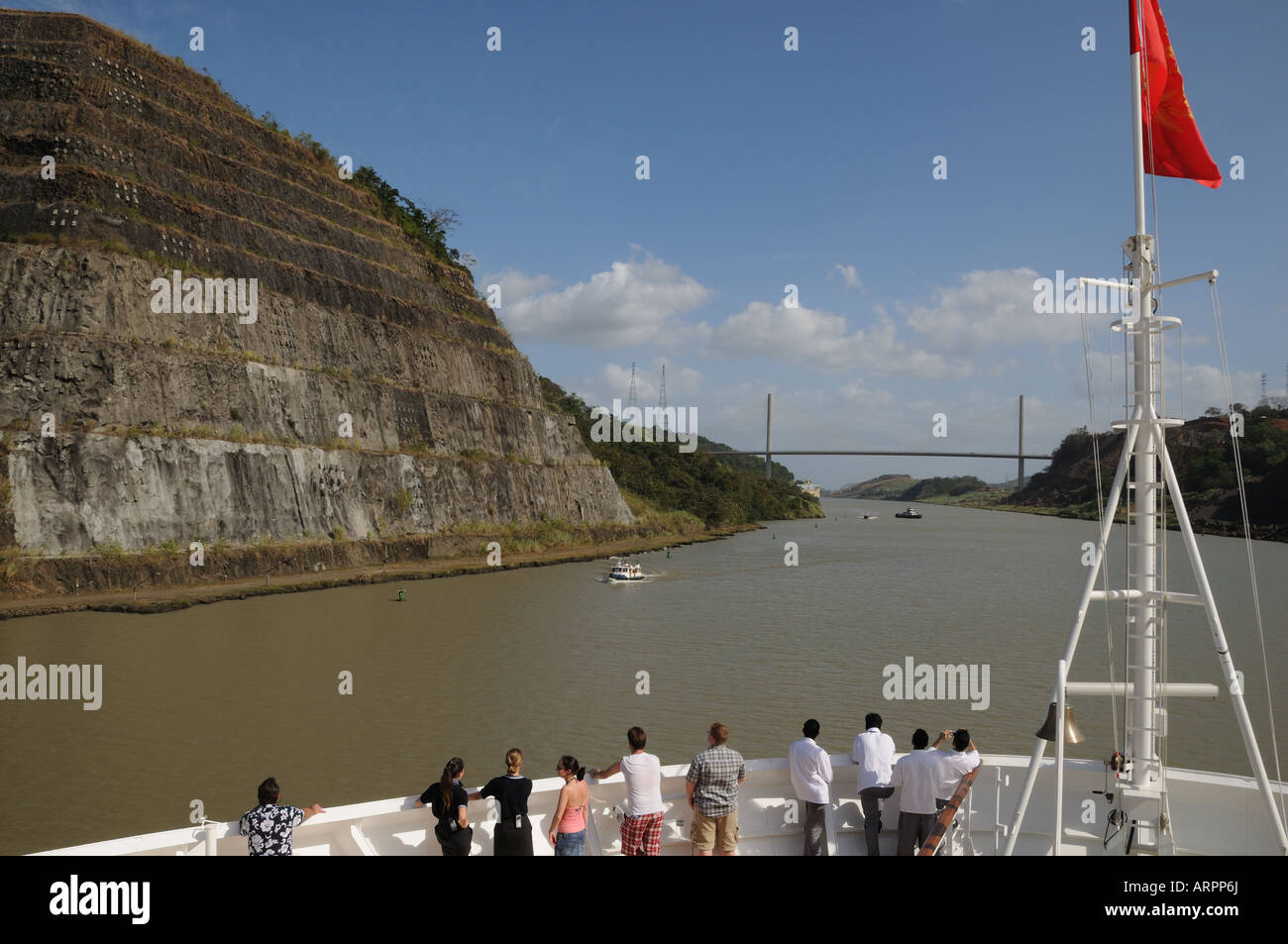 The Galliard Cut of the Panama Canal crosses the Continental Divide ...